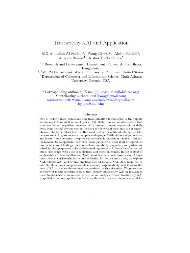 Trustworthy XAI and Application | PDF | Artificial Intelligence | Intelligence (AI) & Semantics