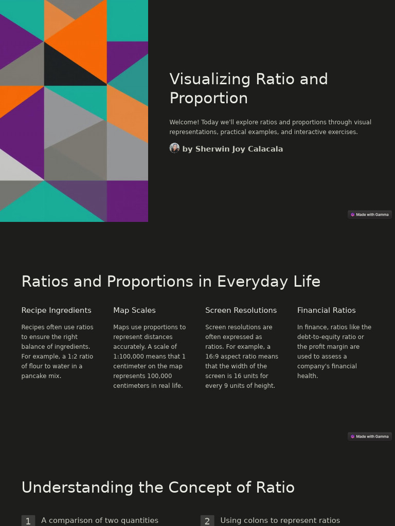 Visualizing Ratio and Proportion | PDF | Ratio | Shape