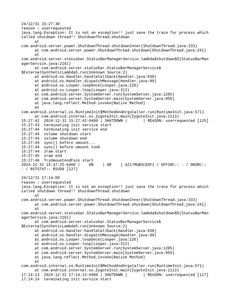 Android Shutdown Process Logs | PDF | Embedded Linux Distributions ...
