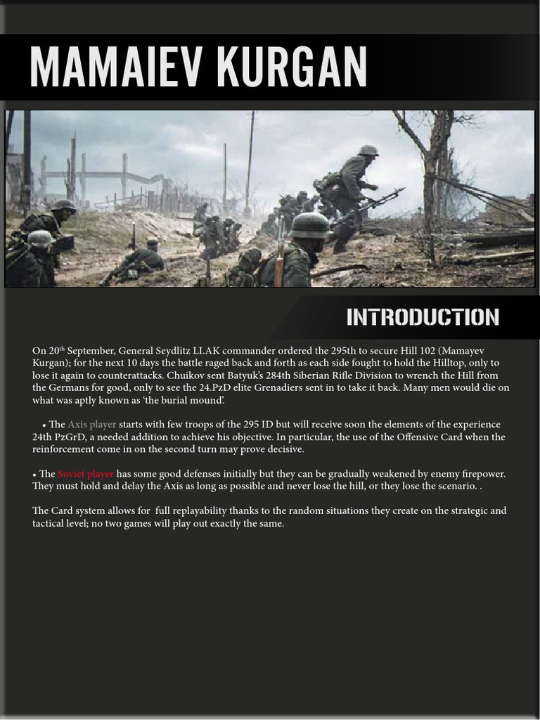 Mamayev Kurgan Battle Scenario Guide | PDF | Battle Of Stalingrad ...