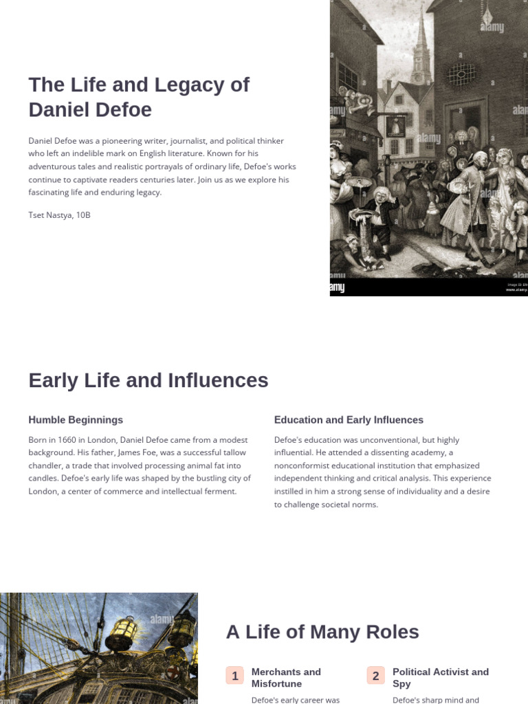 Daniel Defoe: Life and Legacy | PDF | Daniel Defoe | Robinson Crusoe