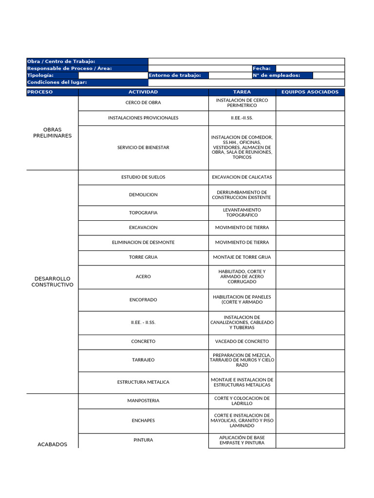 Matriz Iperc - Modelo | PDF | Peatonal | Hormigón