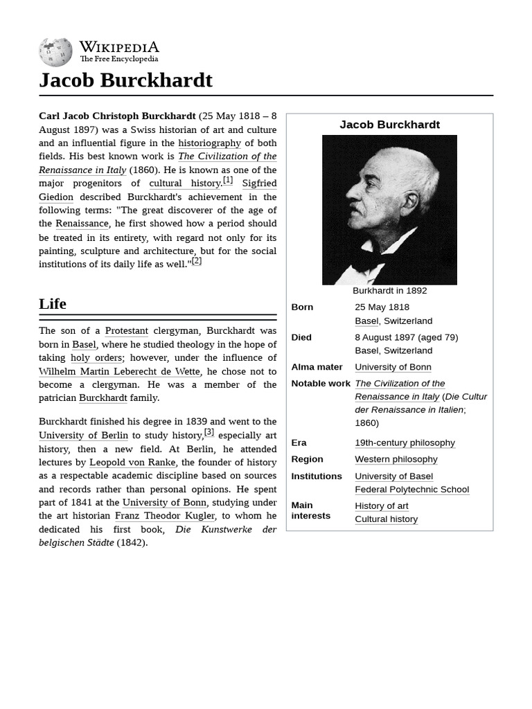Jacob_Burckhardt | PDF | Liberal Arts Education