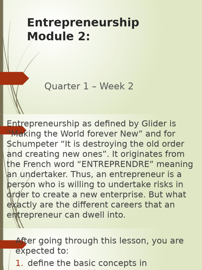 Entrepreneurship Module 2 | PDF | Entrepreneurship | Economies