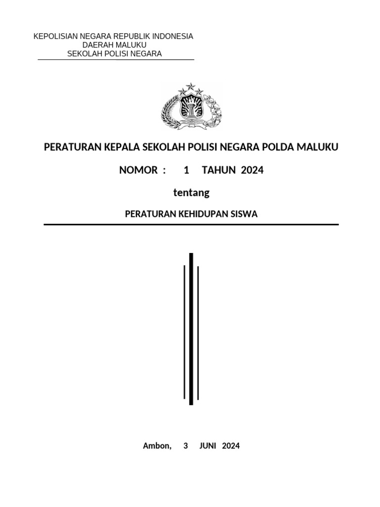 Perdupsis Diktuk Dikbang Ka Spn Polda Maluku 2024 Fix | PDF
