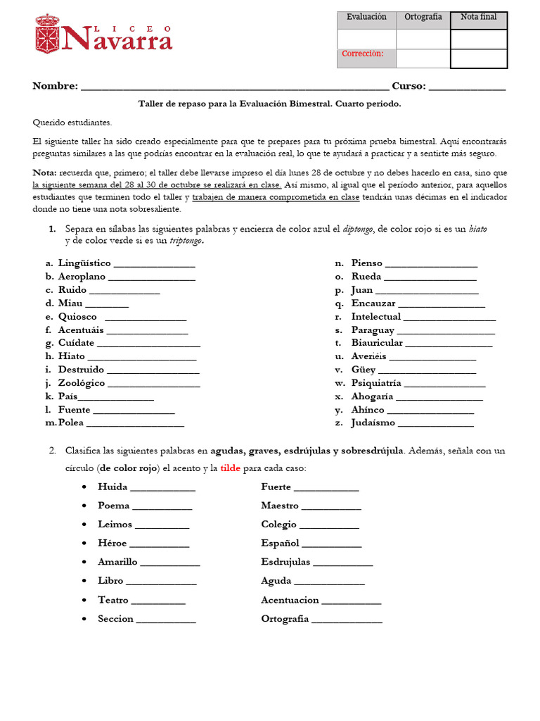 Taller_de_repaso_para_la_Evaluacion_Bimestral__IV__periodo | PDF ...