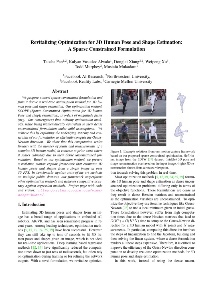 Optimization for 3D Human Pose and Shape Estimation | PDF | Mathematical Optimization | Applied ...