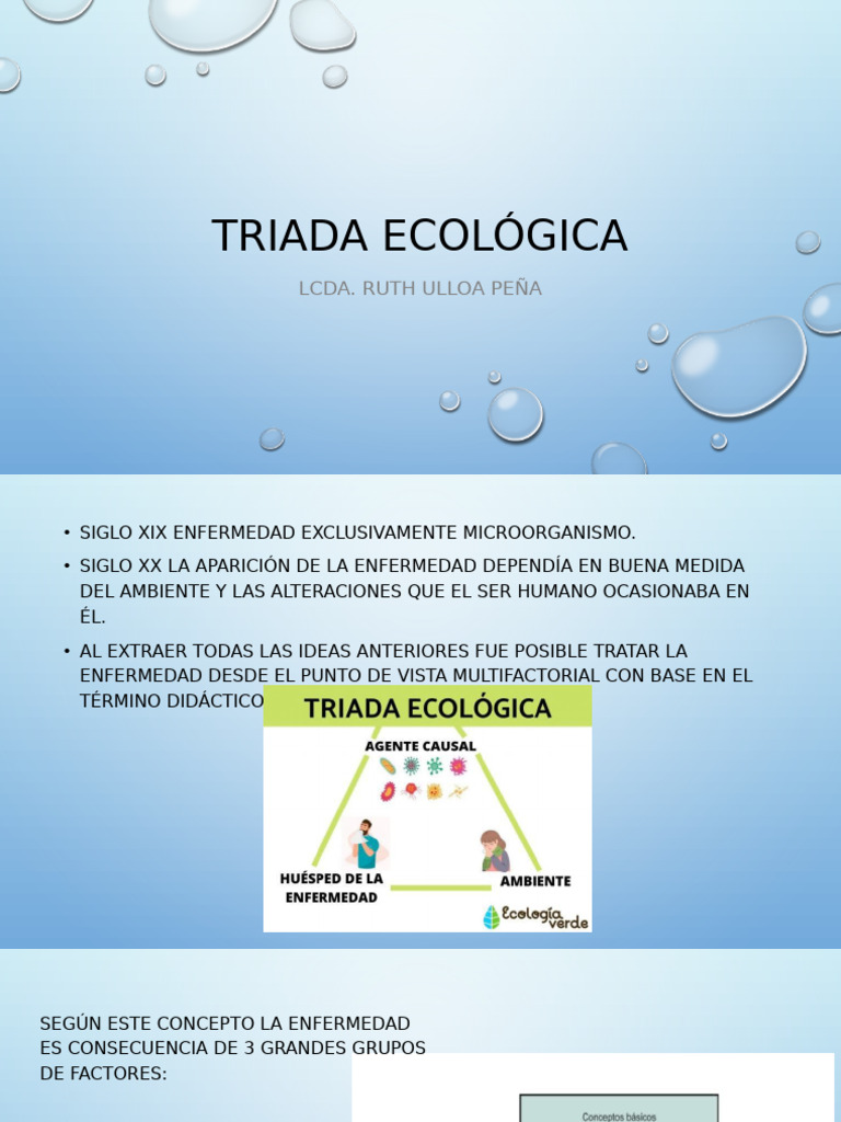 3. Triada Ecológica, Proceso Salud Enfermedad, Cadena Infecciosa | PDF | Enfermería | Ecología