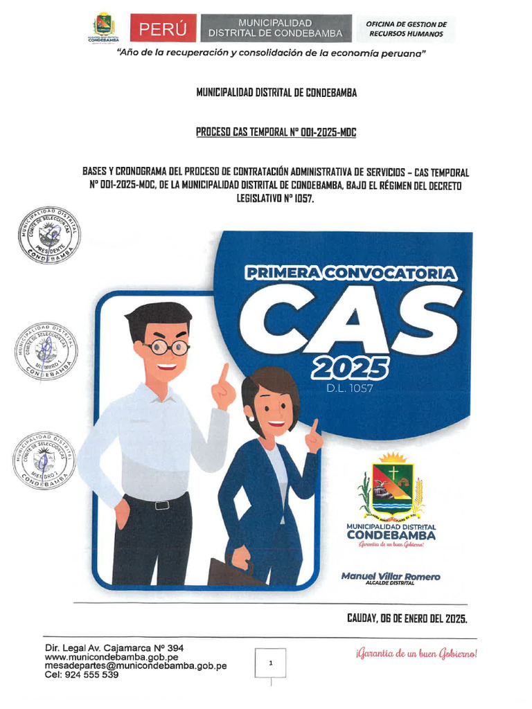 Primera Convocatoria Cas 2025 - MDC | PDF