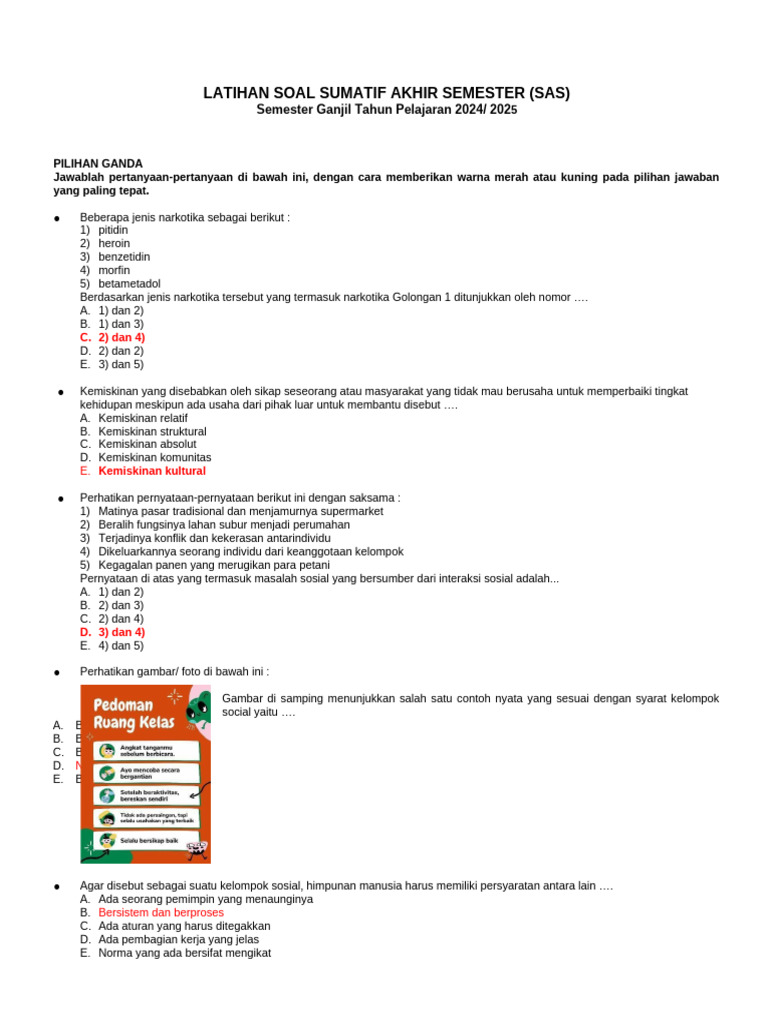 Latihan Sas Xi | PDF