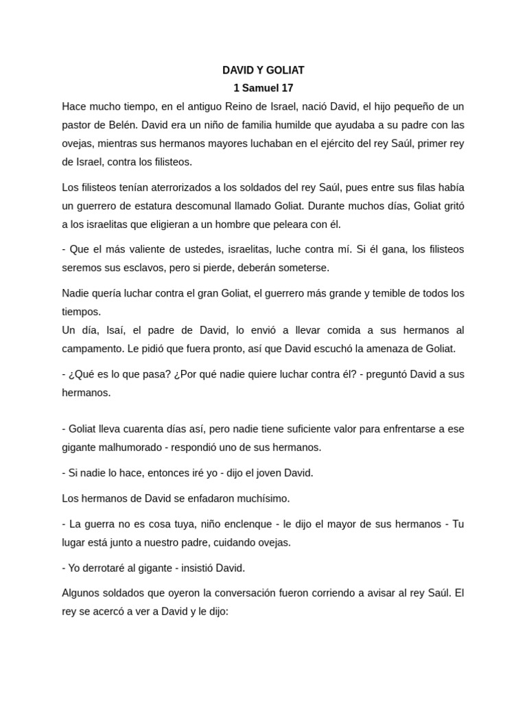 David y Goliat | PDF | Goliat | David