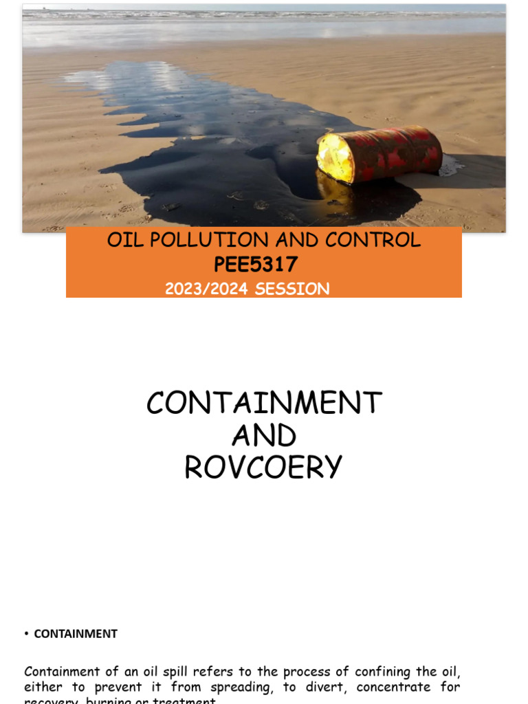 Containment and Recovery LEC 3 | PDF | Coast | Earth Sciences