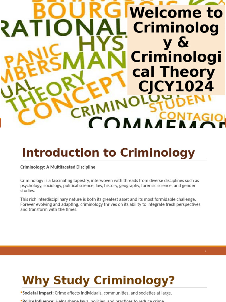 Criminology Criminological Theory Week 1 PowerPoint | PDF | Crimes ...