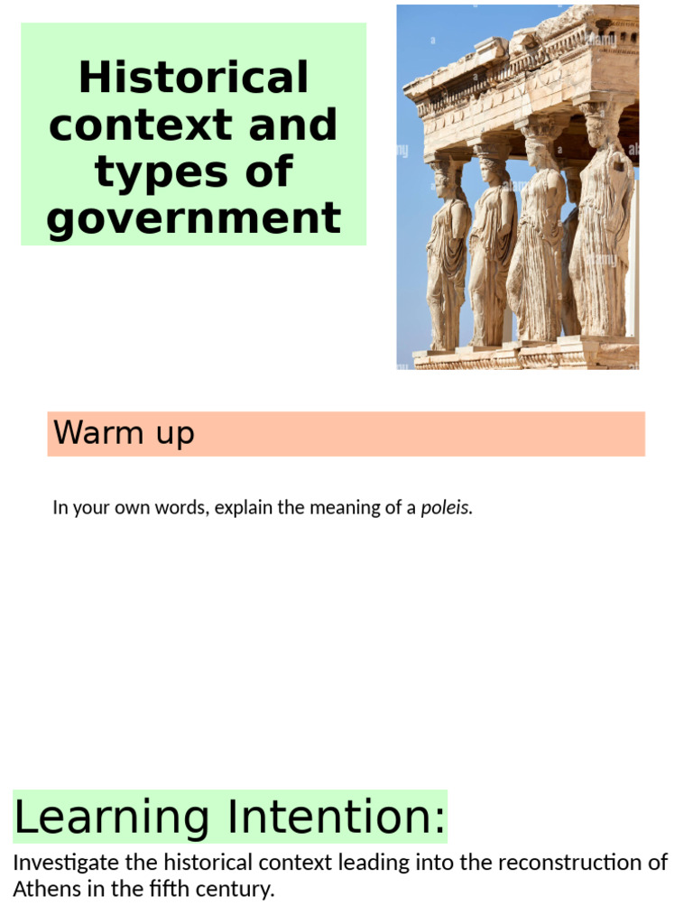 Historical Context and Types of Government | PDF | Tyrant | Greco ...
