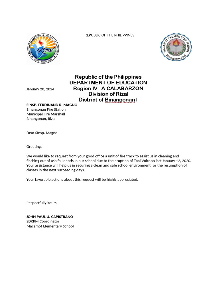 BFP Request Letter | PDF