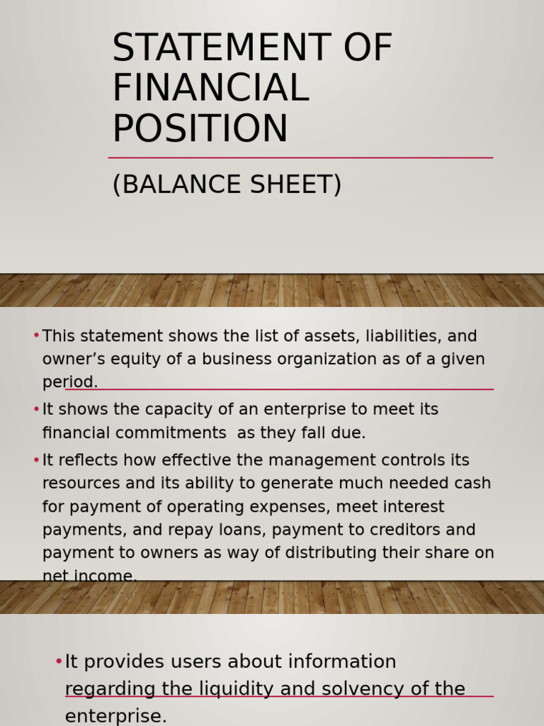 L2 Q1 Statement of Financial Position | PDF | Equity (Finance ...