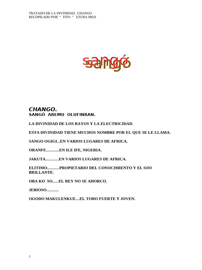 Chango 1 | PDF