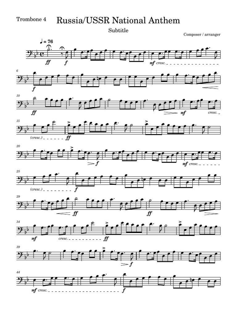USSR National Anthem for Trombone | PDF