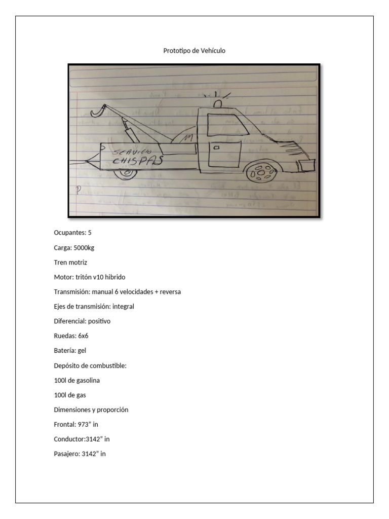 Prototipo de Vehículo Híbrido V10 6x6 | PDF