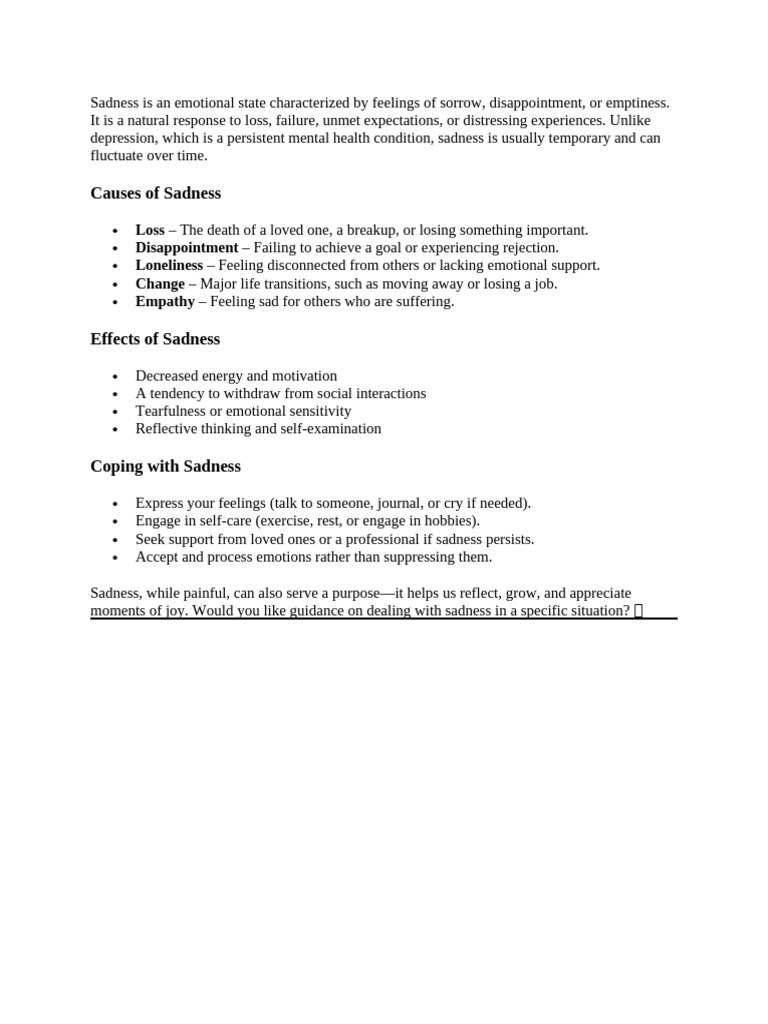 Sadness | PDF