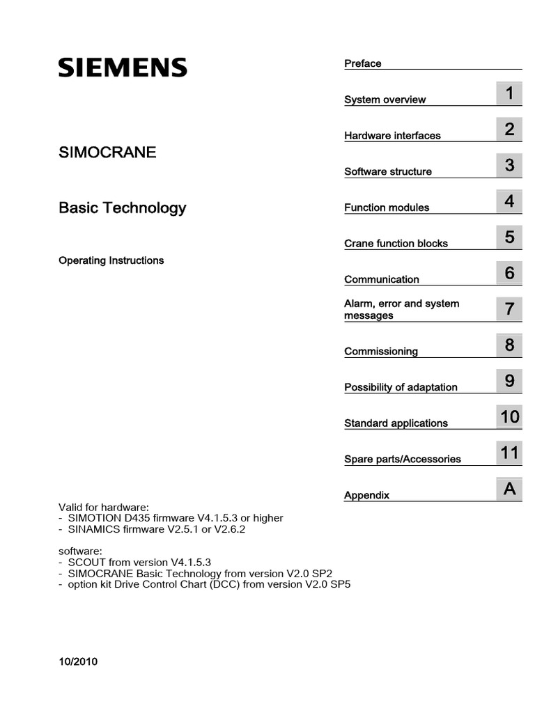 SIMOCRANE Basic Technology 2010-10 en en-US | PDF | Crane (Machine ...