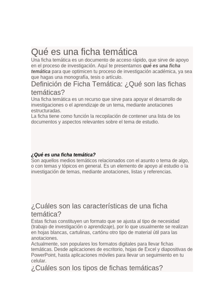 Guía Completa de Fichas Temáticas | PDF | Aprendizaje