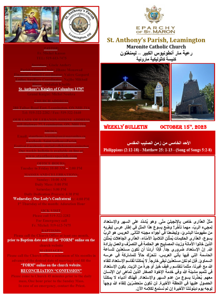 St. Anthony's Parish Weekly Bulletin | PDF | Catholic Church ...