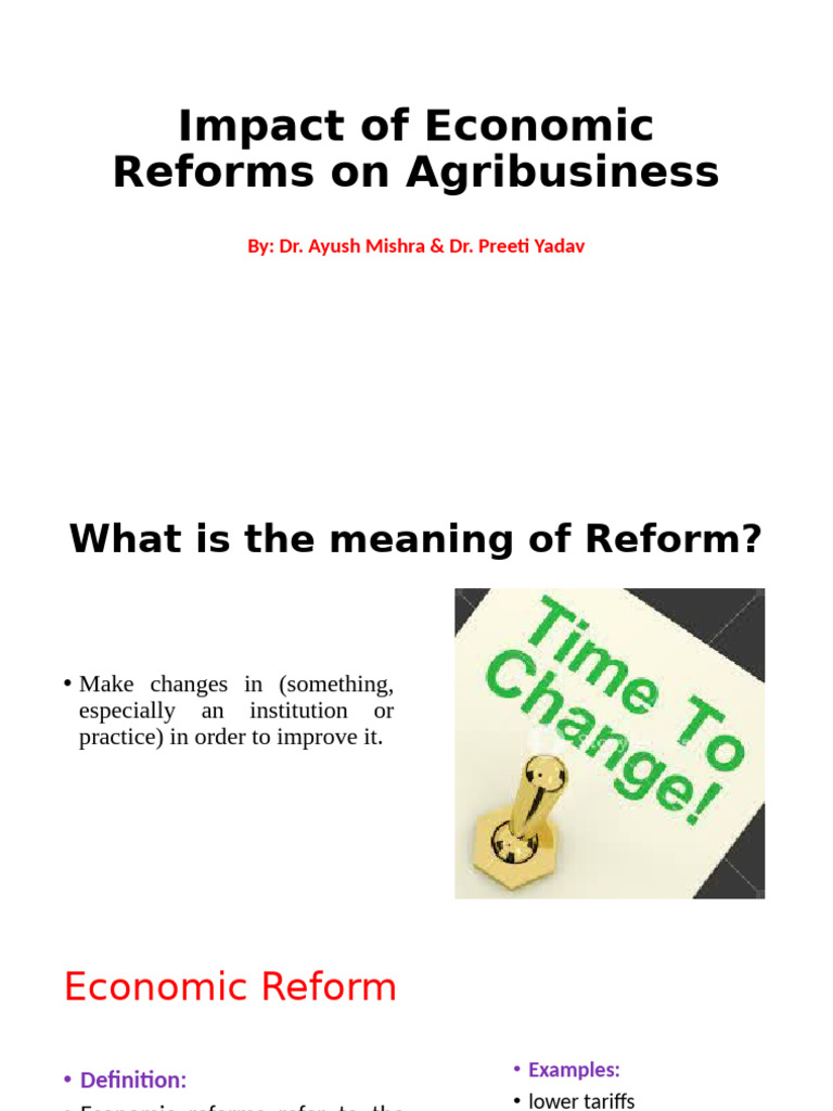 Economic Reforms' Impact on Agribusiness | PDF | Monetary Policy ...