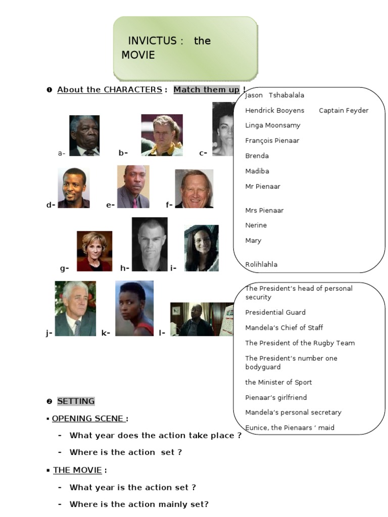 Invictus Film Study | PDF | Nelson Mandela | South Africa