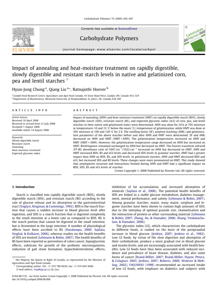 Chung Et Al (2009) - Impact of Annealing and Heat-Moisture Treatment On ...