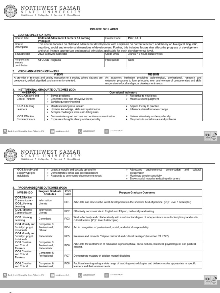 Prof.-Ed-1 | PDF | Learning | Developmental Psychology