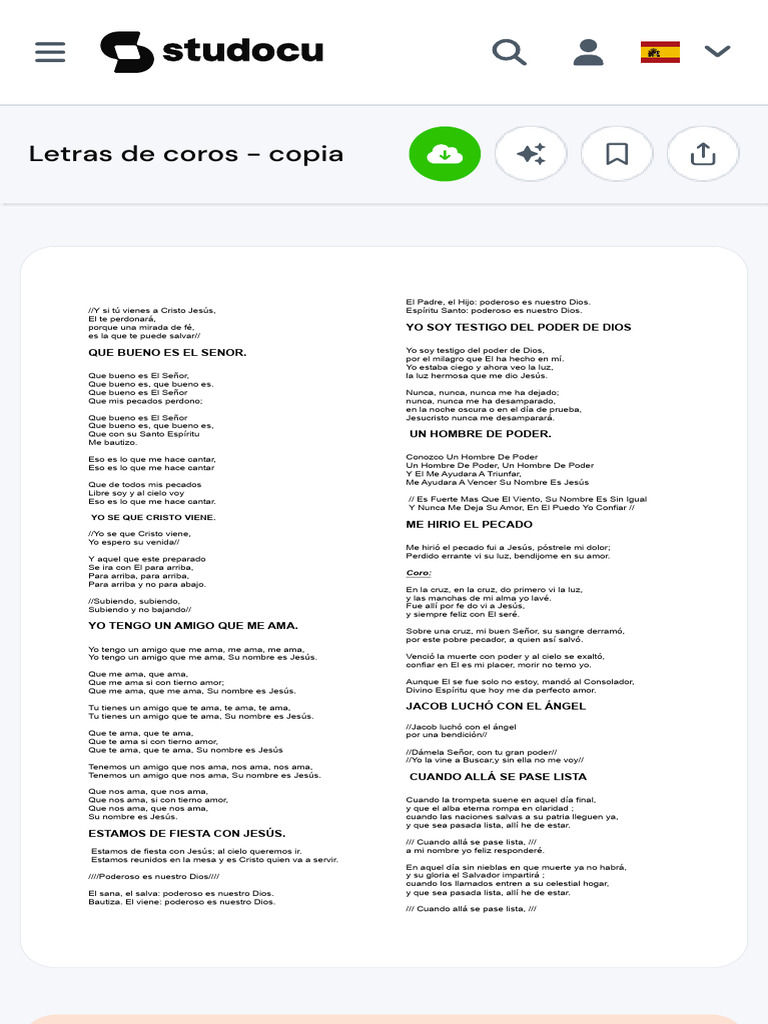 Letras de Coros - Copia - EN ESTA REUNIÓN. en Esta Reunión Cristo Esta ...