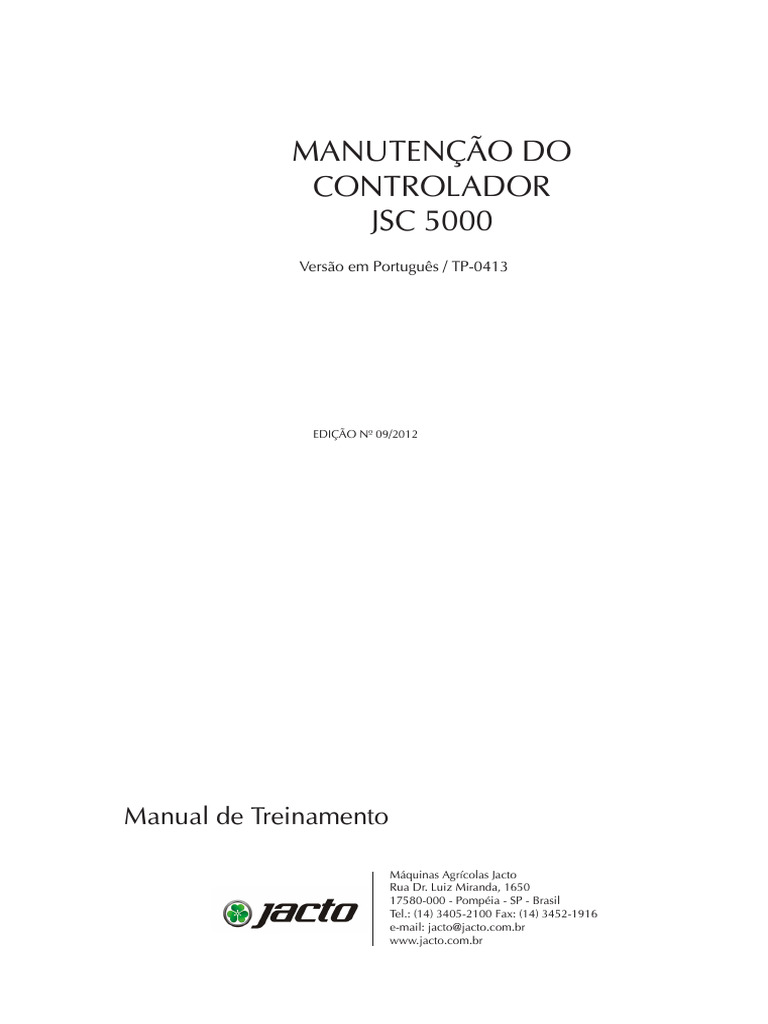 Manual de Manutenção JSC 5000 | PDF | Bomba | Calibração
