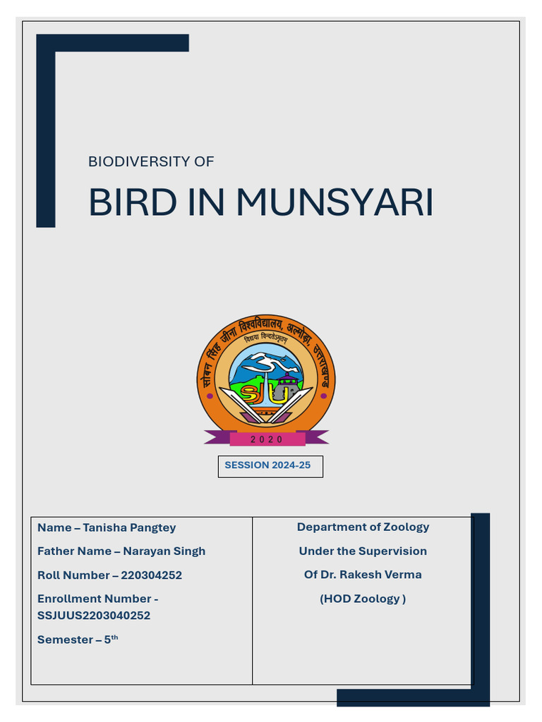 Bio-Diversity of Birds in Munsyari | PDF | Conservation Biology | Birds