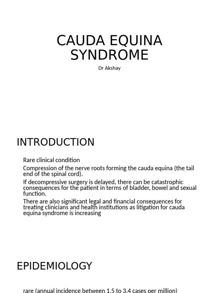 Understanding Cauda Equina Syndrome | PDF | Diseases And Disorders ...