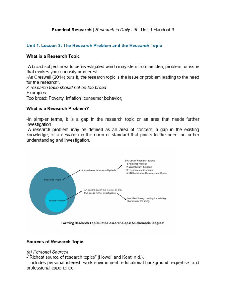 Understanding Research Topics and Problems | PDF | Sustainability | Science