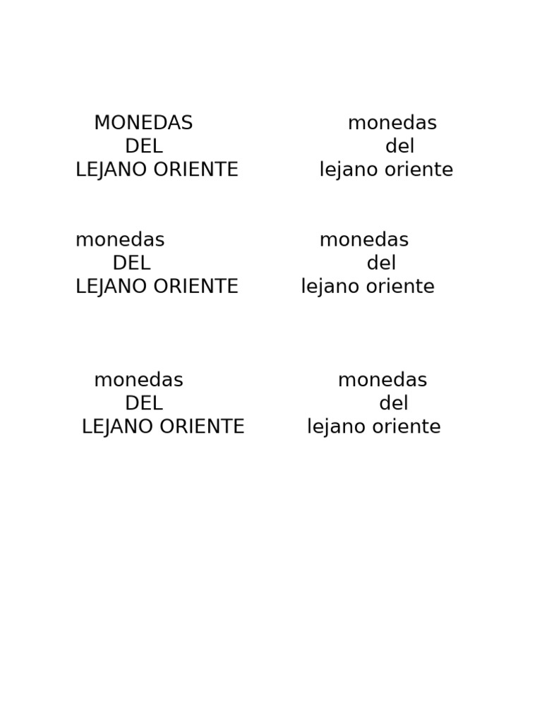 Monedas del Lejano Oriente | PDF