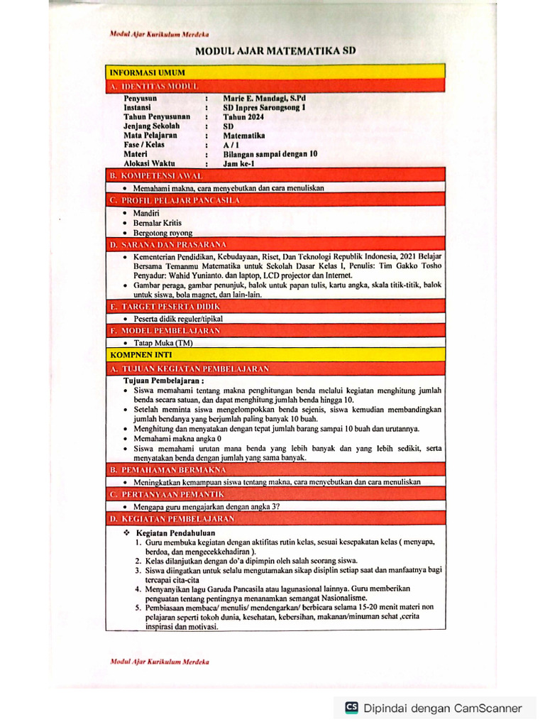 Modul Ajar Mat | PDF