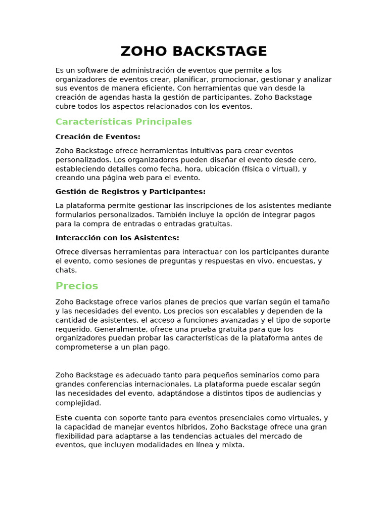 Zoho Backstage | PDF