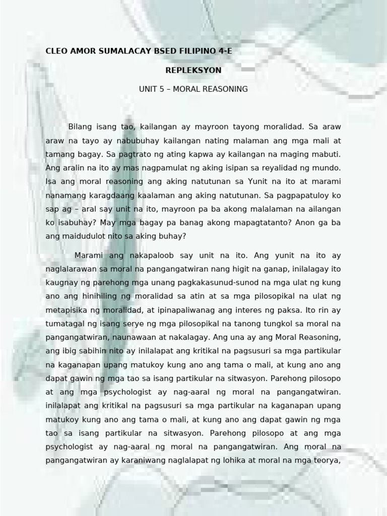 Unit 5 Reflection | PDF