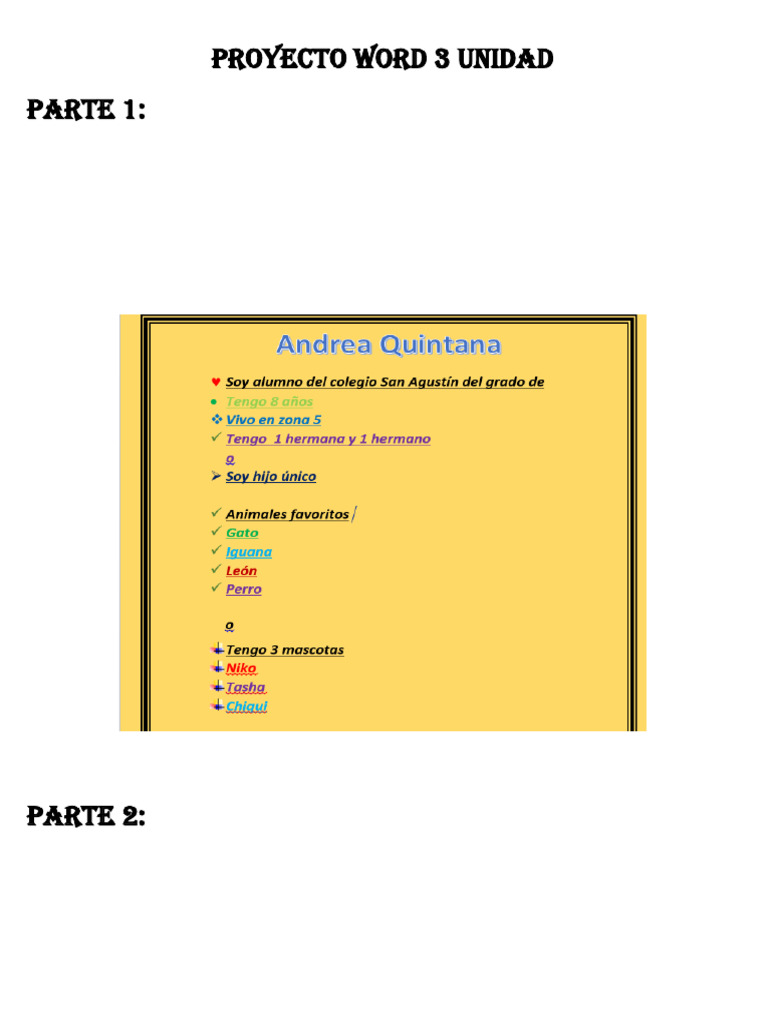 Proyecto Word 3 Unidad | PDF
