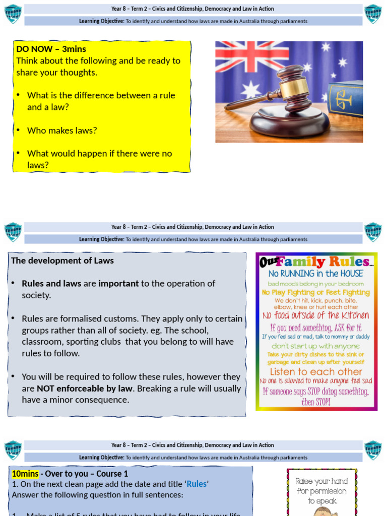 3 YR8 How Laws Are Made in Australia | PDF | Crimes | Crime & Violence