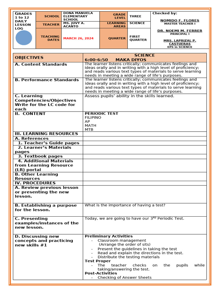 SUMMATIVE TEST DLL | PDF | Learning | Teachers