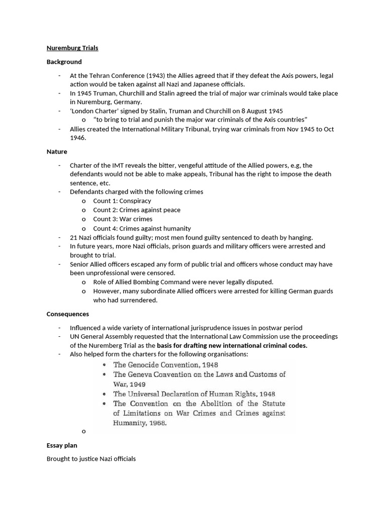Nuremberg Trials Notes | PDF | Nuremberg Trials | War Crime