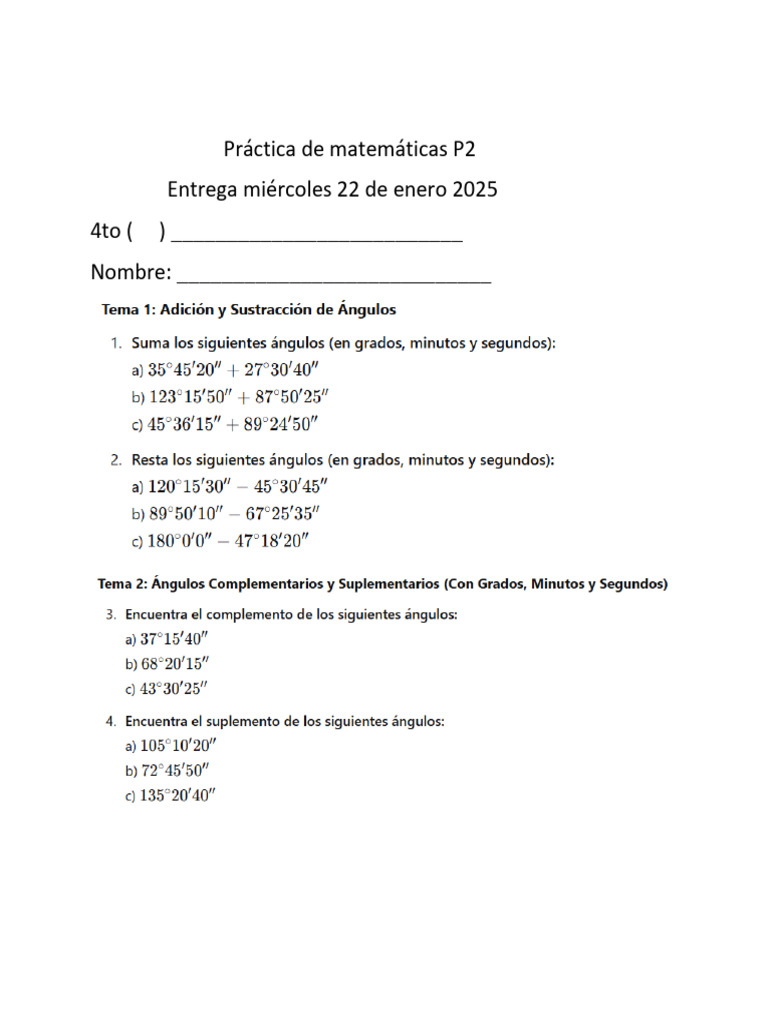 Práctica de Matemáticas P2 | PDF