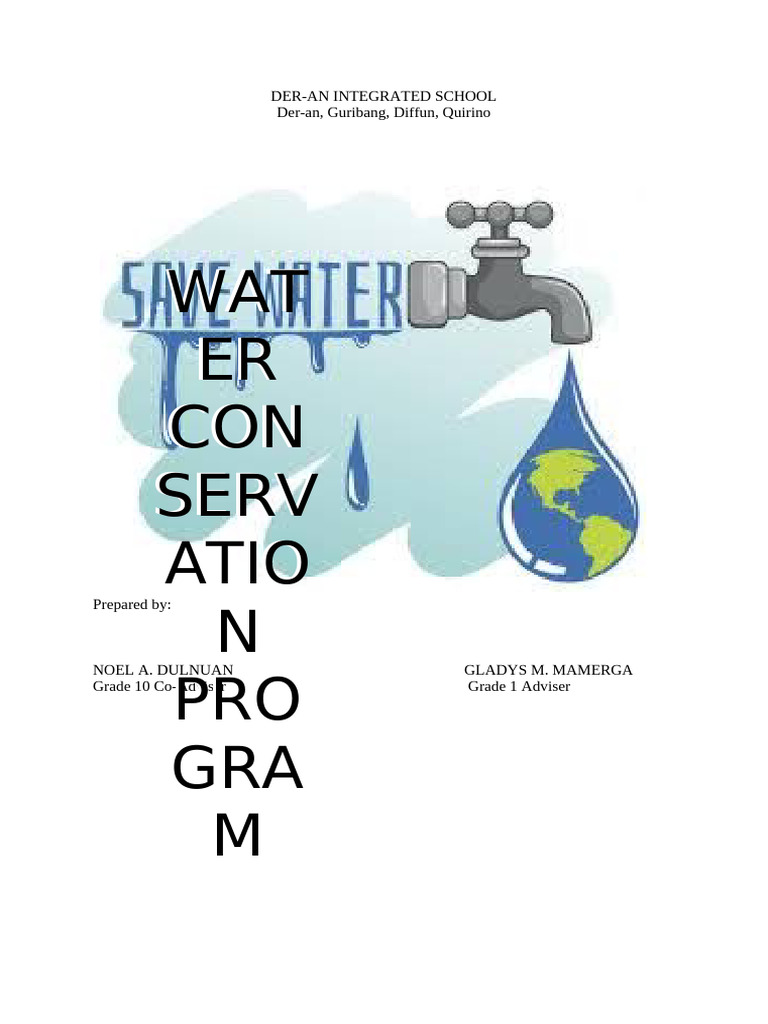 Water Conservation Initiatives at Der-an School | PDF | Water ...