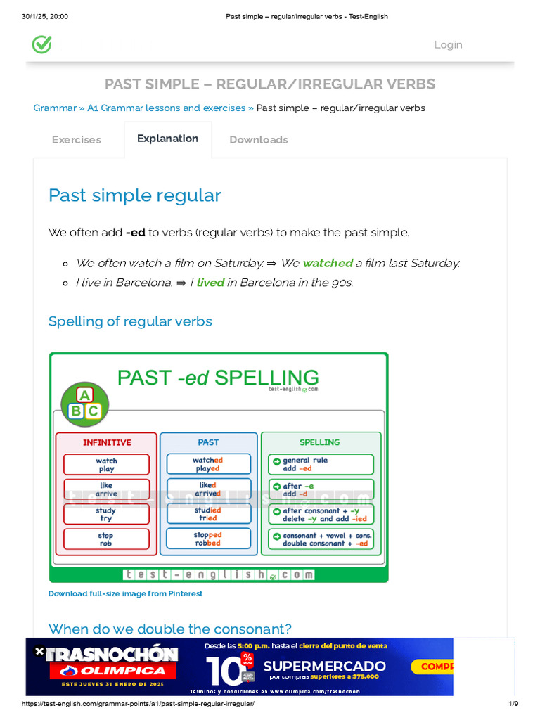 Past simple – regular_irregular verbs - Test-English | PDF | Stress ...