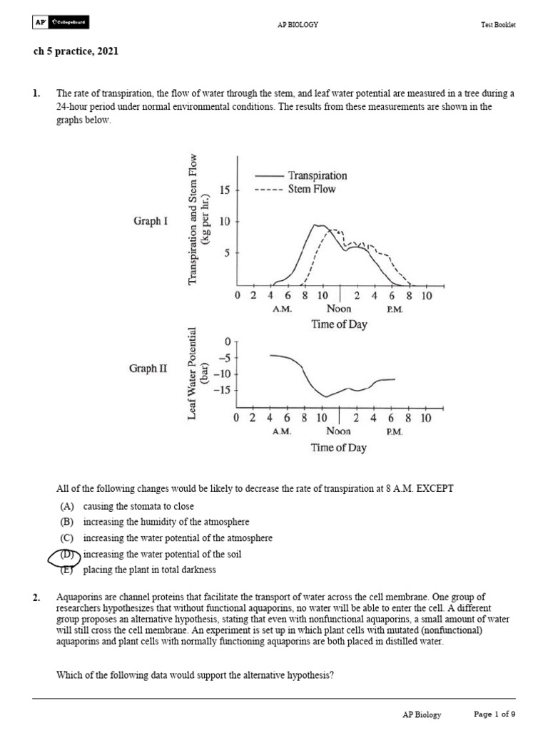 Aquaporins and Water Transport Hypotheses | PDF | Cell Membrane | Cell (Biology)