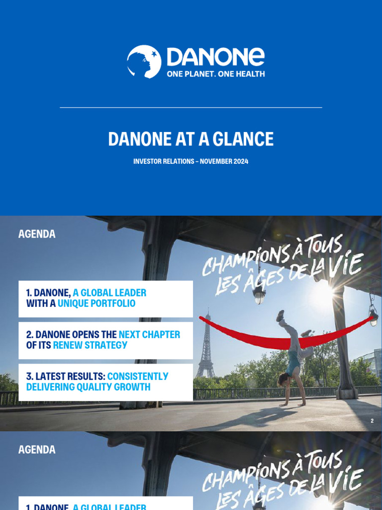Danone Overview Deck | PDF | Sustainability | Dairy