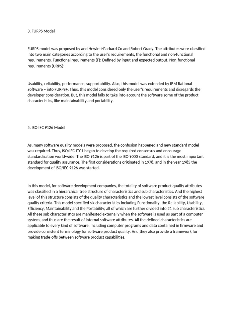 Software Quality Models | PDF